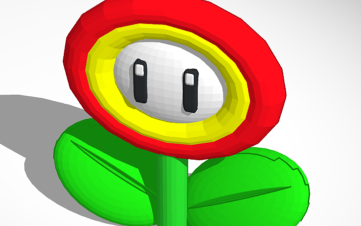 3D design Mario Bros - Flor de fogo - Tinkercad