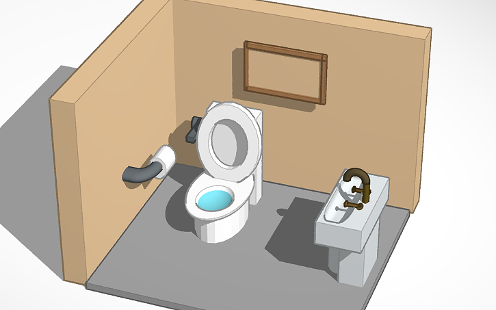 3D design bathroom - Tinkercad