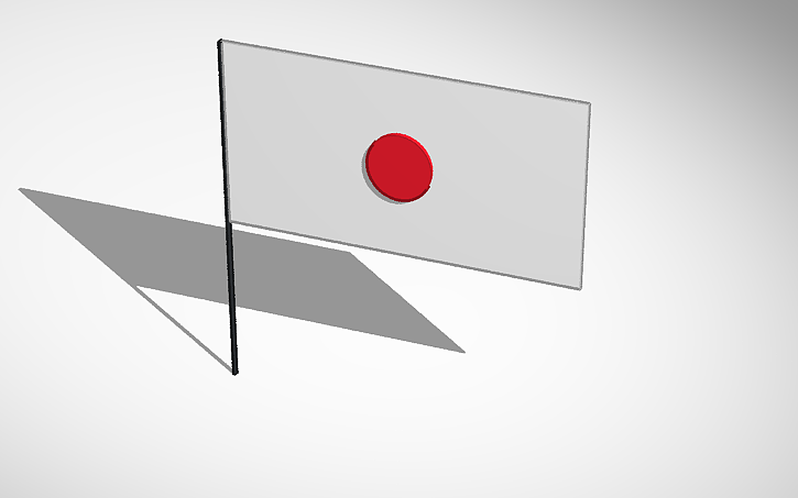 3D design Japan Flag - Tinkercad