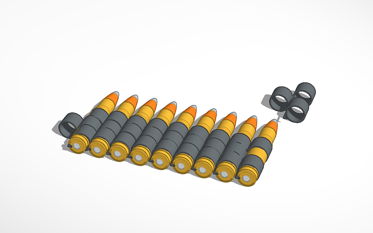 3D design Copy of 308 Bullet Belt - Tinkercad
