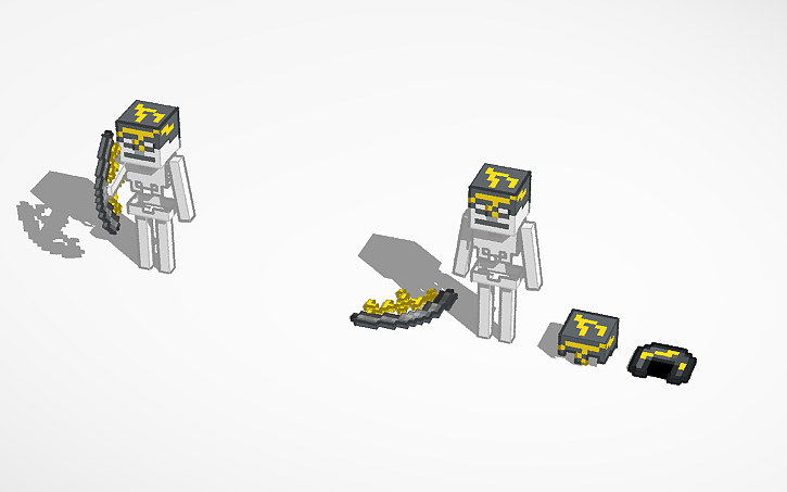 3D design Shocked Skeleton (Minecraft mod) - Tinkercad