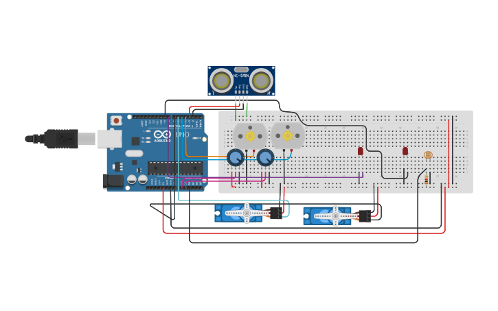 Circuit design automatic car - Tinkercad