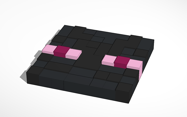 3D design Minecraft Enderman Face - Tinkercad