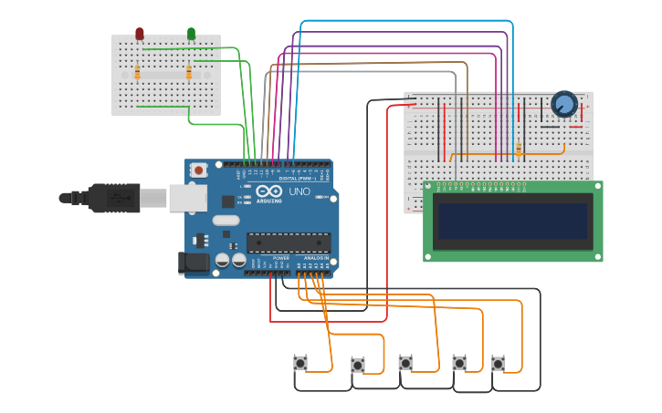 Circuit design Electronic Voting Machine EVM - Tinkercad