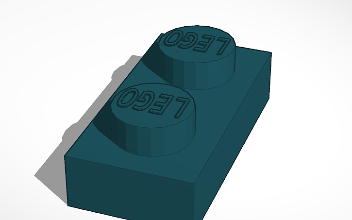 3D design 1 x 2 Lego Plate - Tinkercad