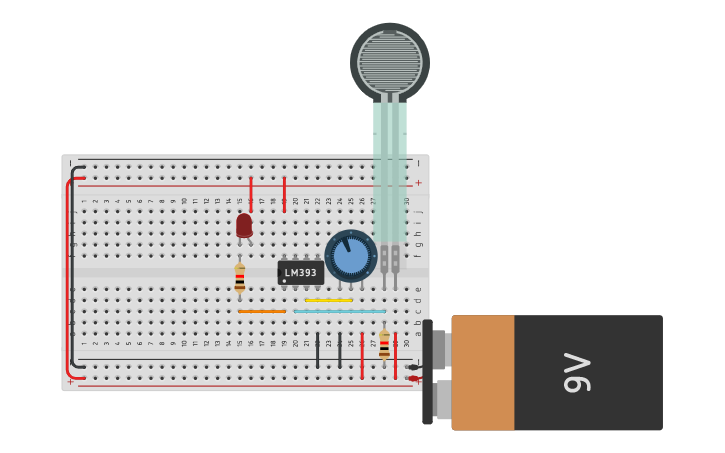 Circuit design Force Sensor module - Tinkercad