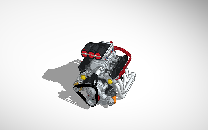 3D design Supercharged V8 Hemi engine - Tinkercad