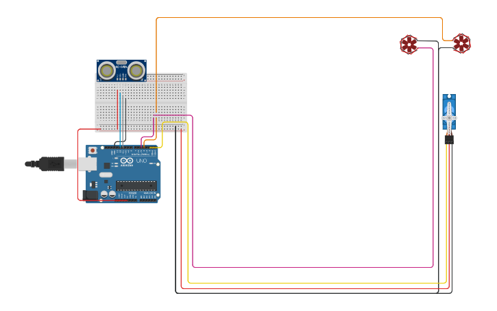 Circuit design Design Challenge 4 (Railroad Crossing System) - Tinkercad