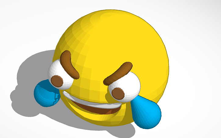 3D design Open-Eye Crying Laughing Emoji - Tinkercad