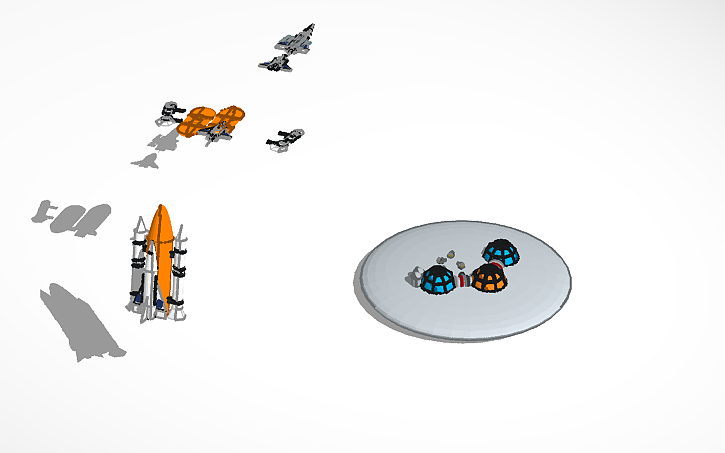3D design space shuttle stages - Tinkercad