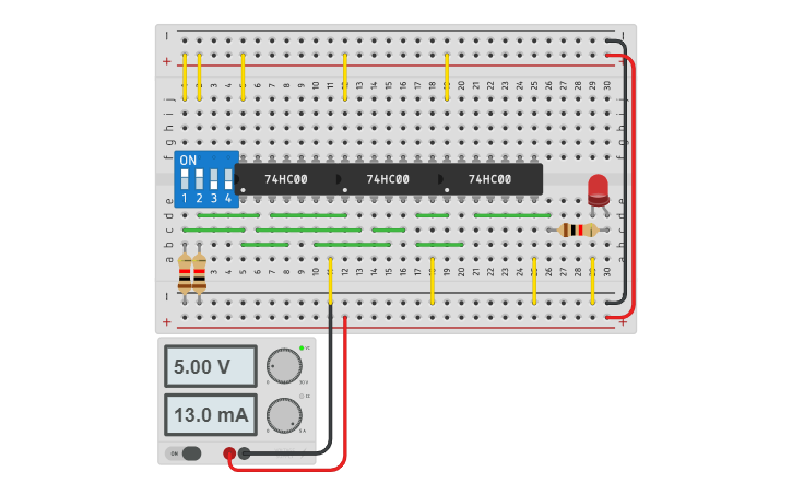 Circuit design XNOR Gate using NAND Gate - Tinkercad
