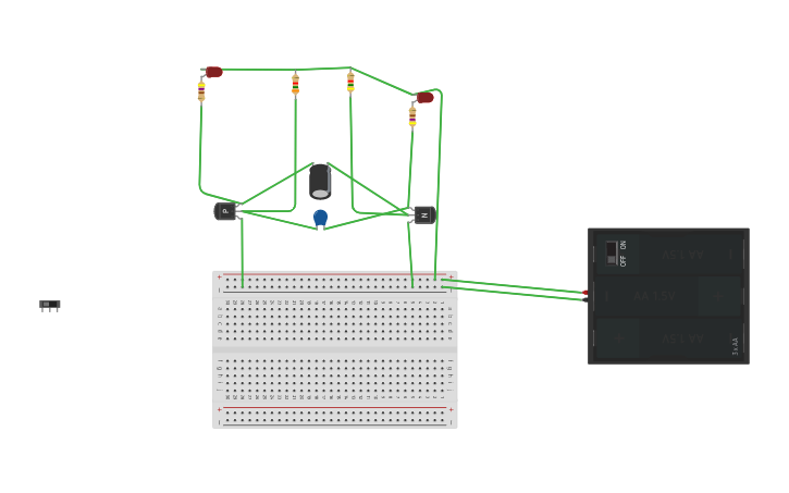 Circuit design Two Transistor LED Touch Circuit - Tinkercad