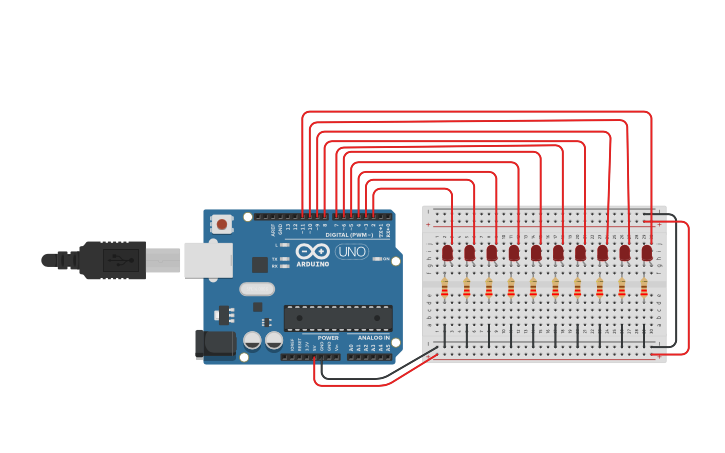 Circuit design Hermela Aklilu - Task 29: Arrays - Tinkercad