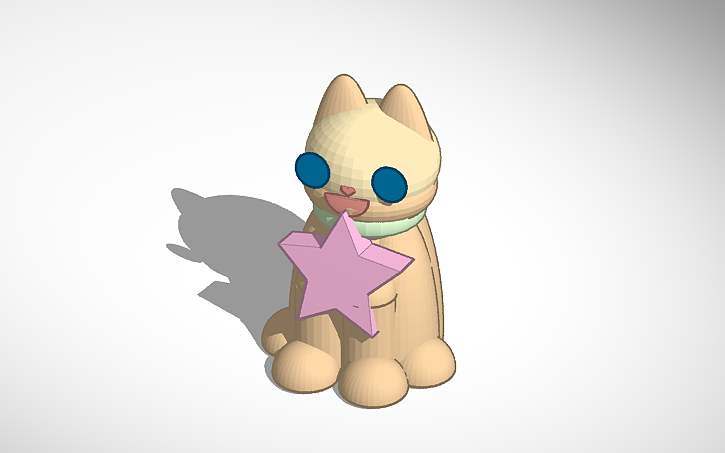 3D design kitty cat - Tinkercad