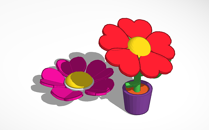 3D design Simple flower - Tinkercad