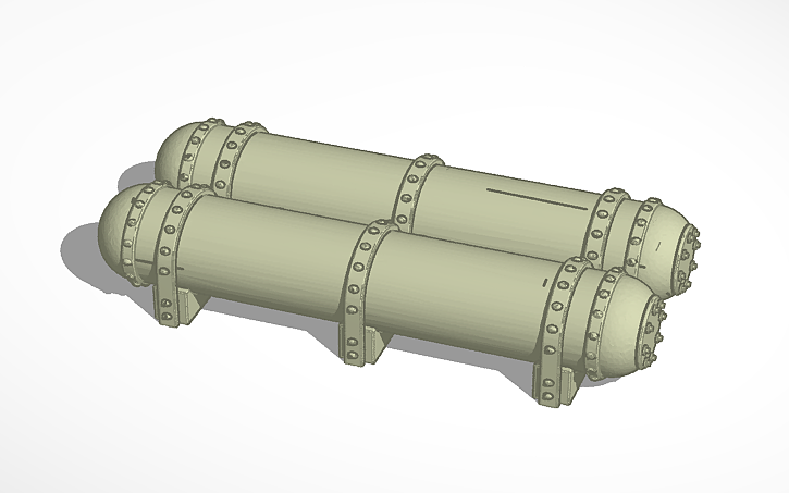 3D design industrial tank/pipes - Tinkercad