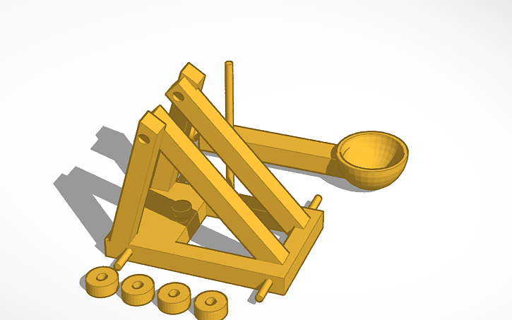 3D design Catapult with Moving Parts - Tinkercad