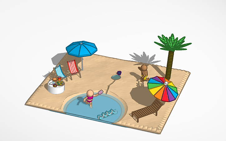 3D design Copy of Summer Beach - Tinkercad
