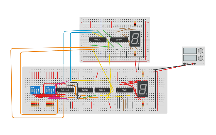 Circuit design Copy of Display de 7 Segmentos - Tinkercad