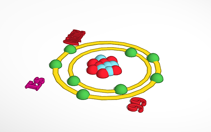 3D design atomic model - Tinkercad