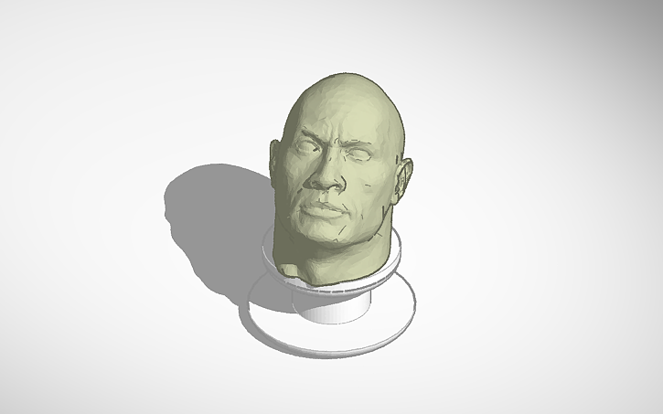3D design Dwayne the croc Johnson - Tinkercad