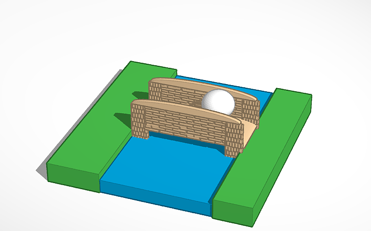 3D design stone bridge - Tinkercad