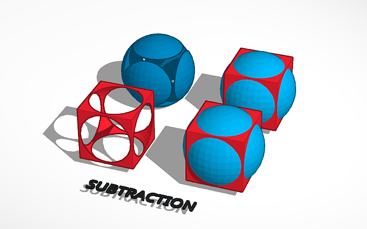 3D design Boolean: Subtraction - Tinkercad