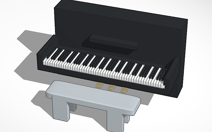 3D design piano - Tinkercad