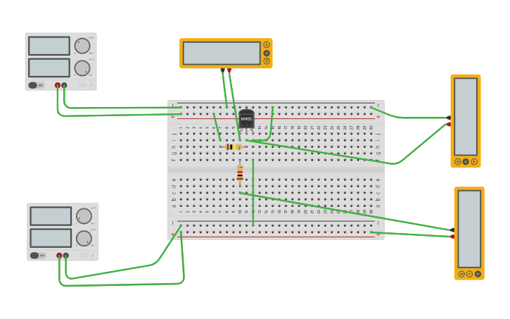 Circuit design N-Channel MOSFET - Tinkercad
