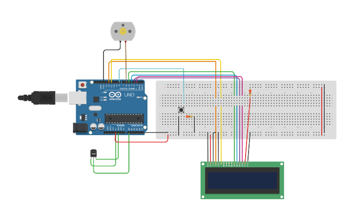 Circuit Design Temperature Controlled Fan Tinkercad