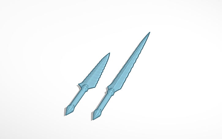 3D design Sub-Zero Ice Sword and Dagger - Tinkercad