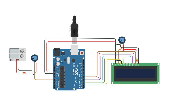 Circuit design voltmeter using Arduino - Tinkercad