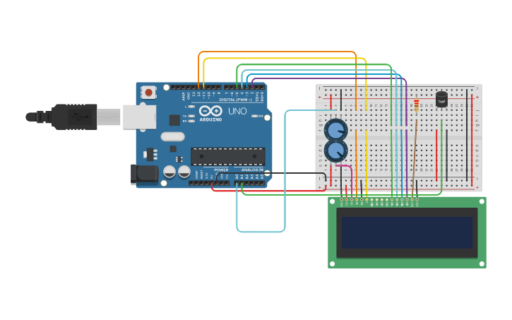 Circuit design sensor ph dan temperatur - Tinkercad