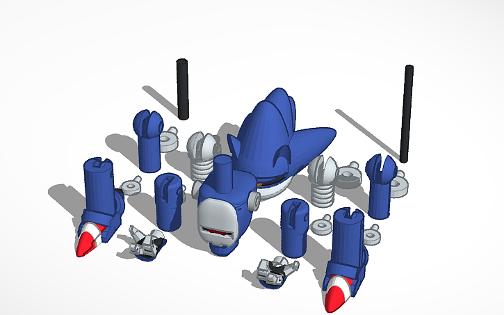 3D design Mecha-Sonic Articulated Figure - Tinkercad