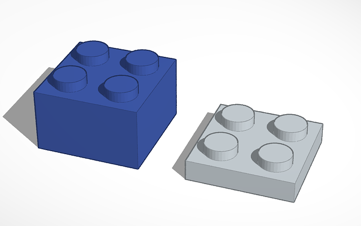 3D design Lego Bricks 2x2 - Tinkercad