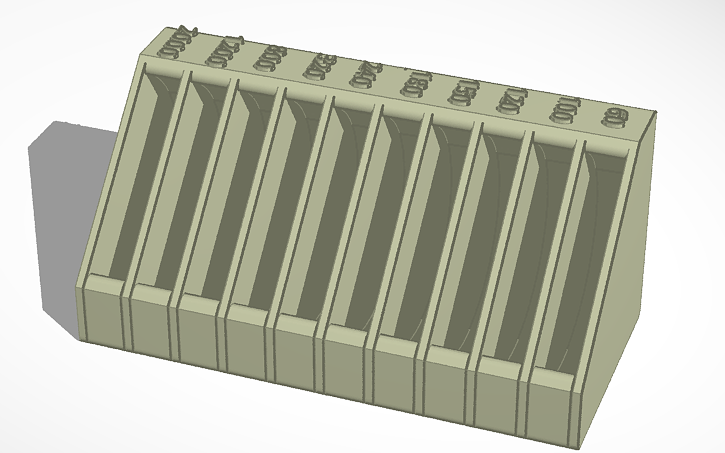 3D design 2" Sanding Disk Holder 10 Slots - Tinkercad