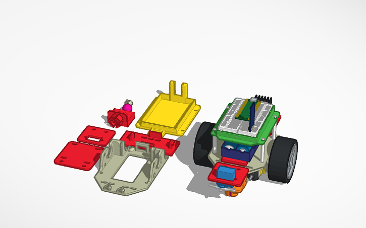 3D design Chasis Carro Raspberry Pi Pico - Tinkercad