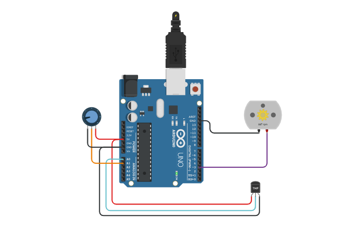 Circuit design PID Control Temperature - Tinkercad