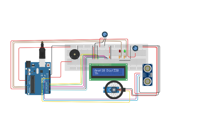 Circuit design RADAR Detection system - Tinkercad