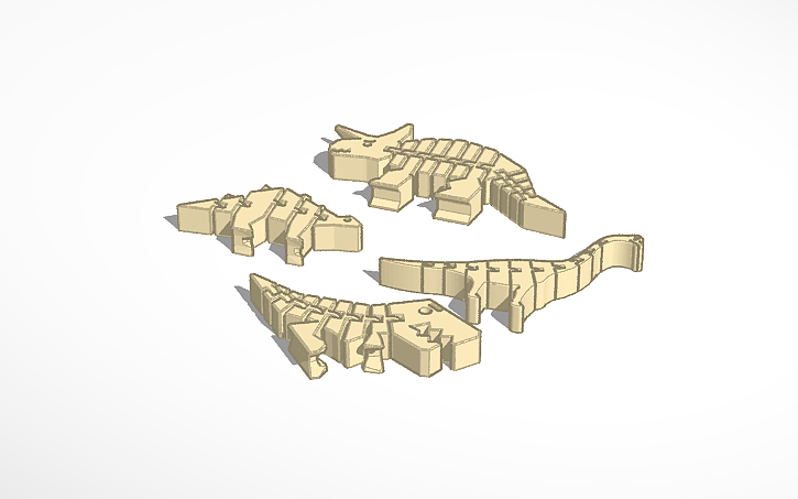3D design flexy dino bundle - Tinkercad