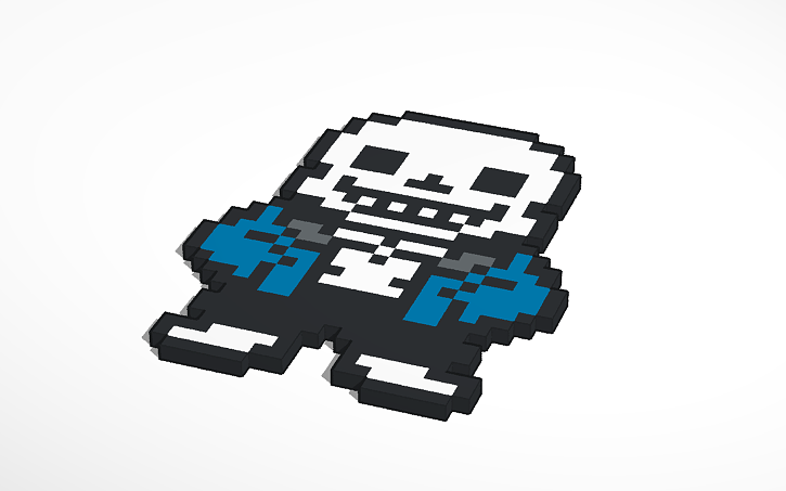 3D design Undertale pixel art-Sans - Tinkercad