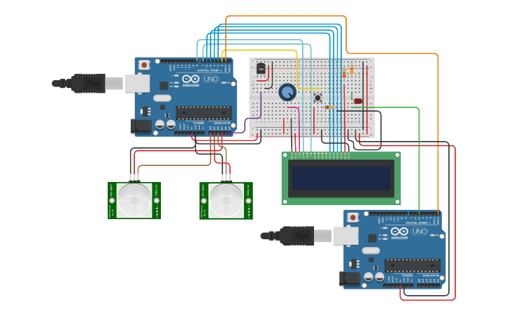 Circuit design COVID-19 Door Counter - Tinkercad