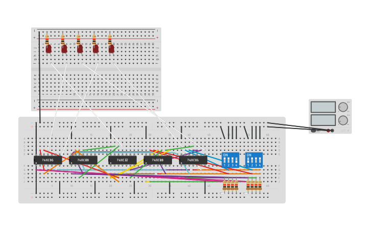Circuit Design 4 Bit Binary Calculator Tinkercad