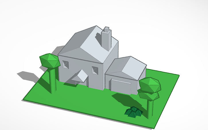 3D design House with Windows - Tinkercad