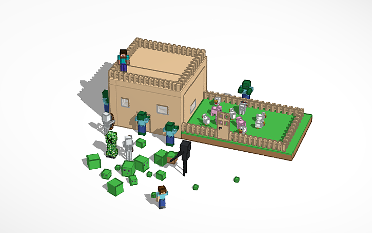 3D design minecraft house - Tinkercad