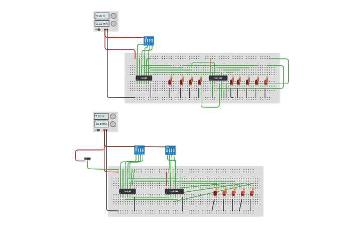 Circuit design 1's Complement - Tinkercad