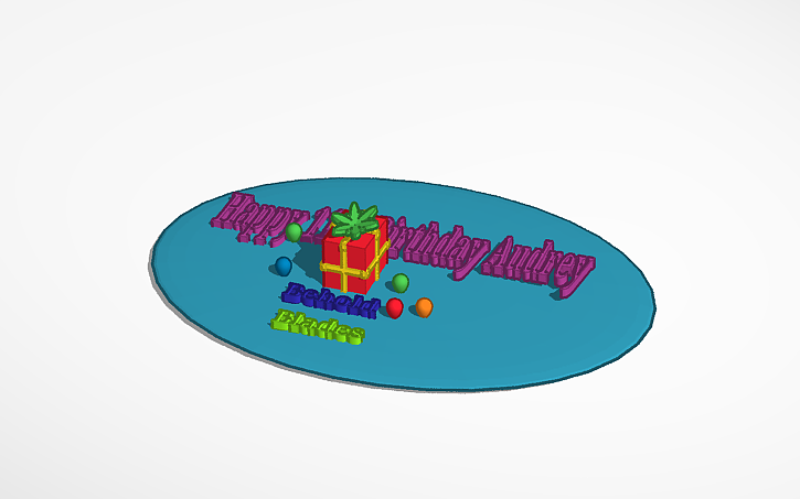 3D design Happy birthday audrey - Tinkercad