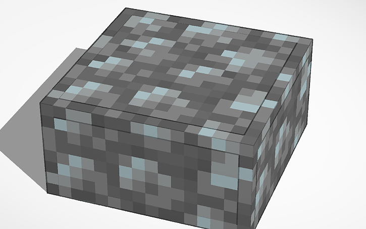 3D design Minecraft cobblestone slab - Tinkercad