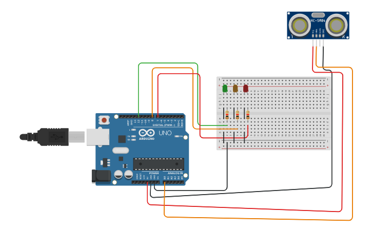 Circuit design distance - Tinkercad