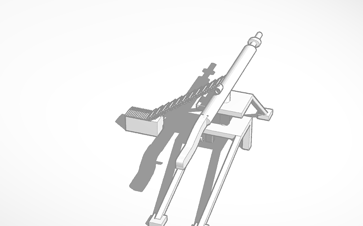3D design Machine gun ww1 - Tinkercad